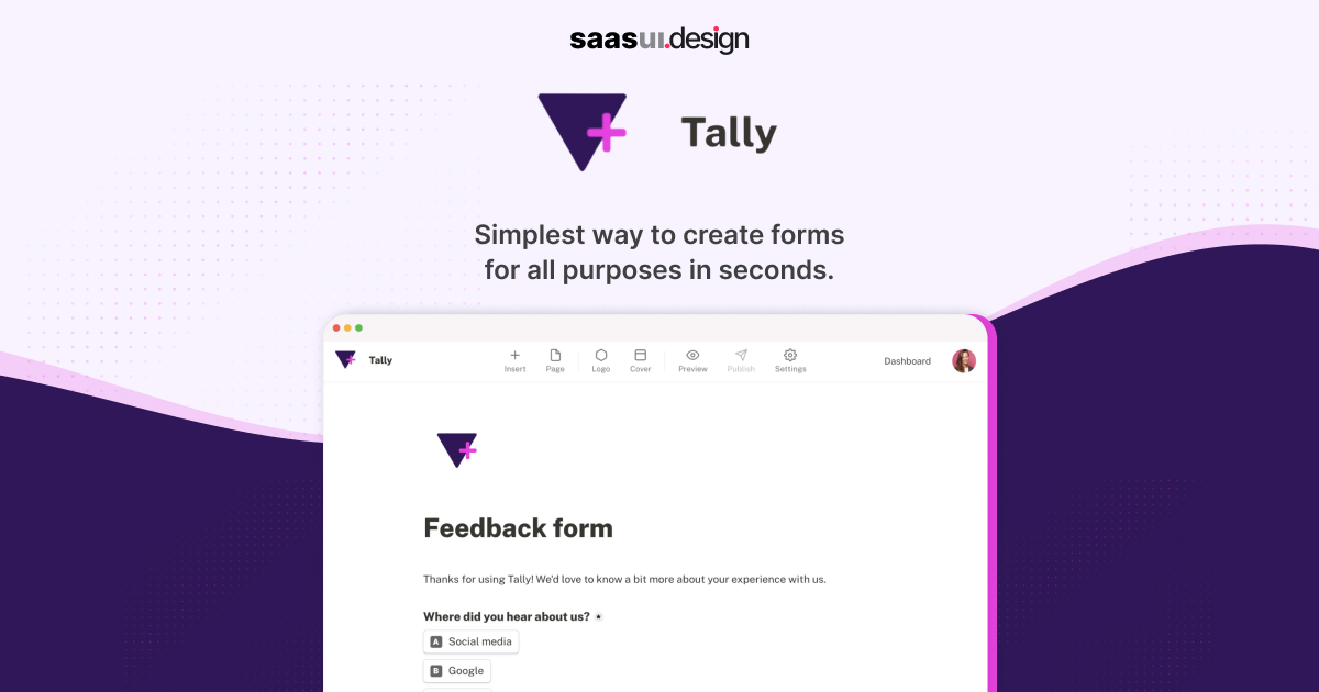 Tally | UI, UX Design | SaaS | Application Design | saas ui
